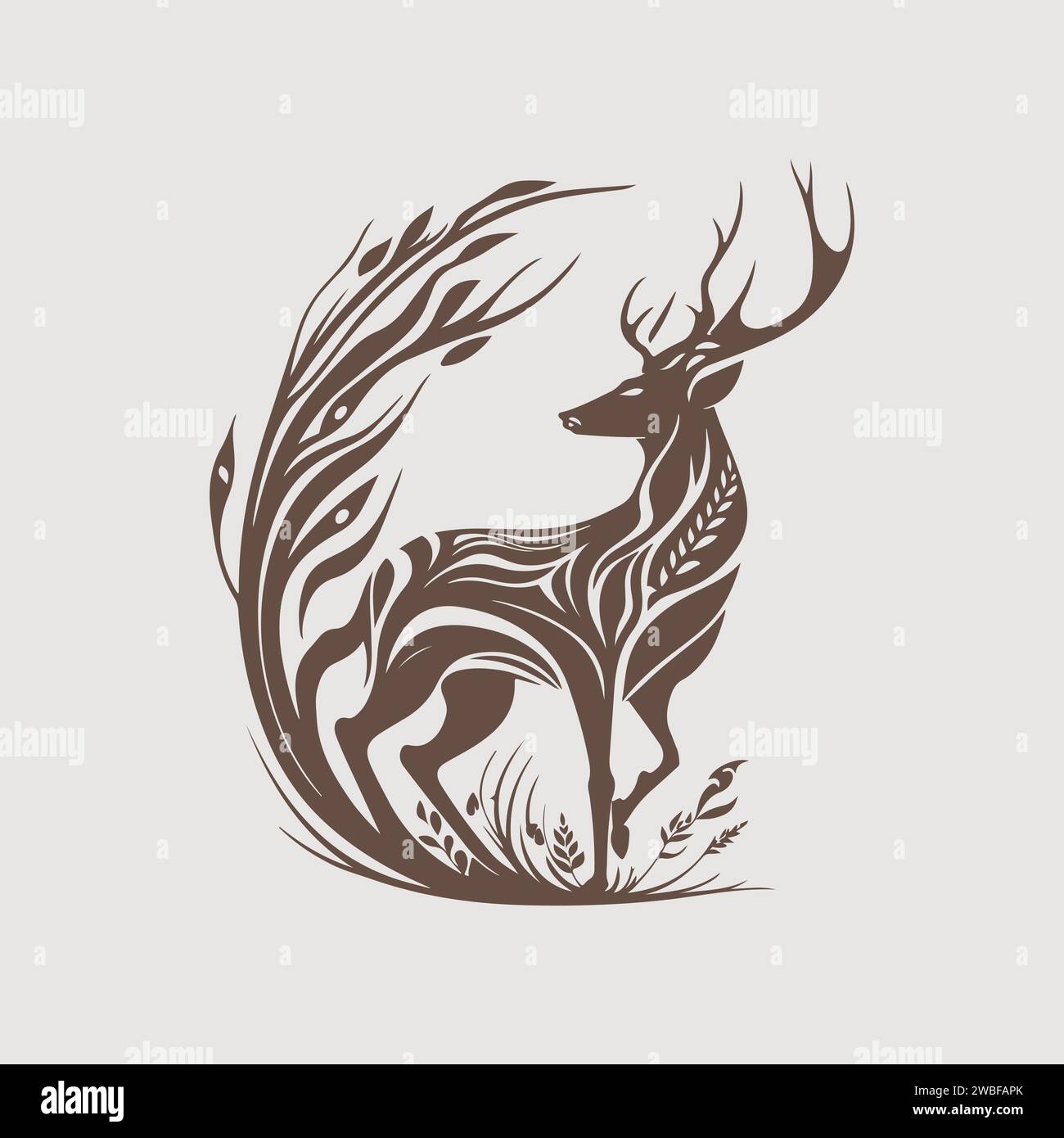Modern abstract vector deer logo template. Deer illustration Stock ...