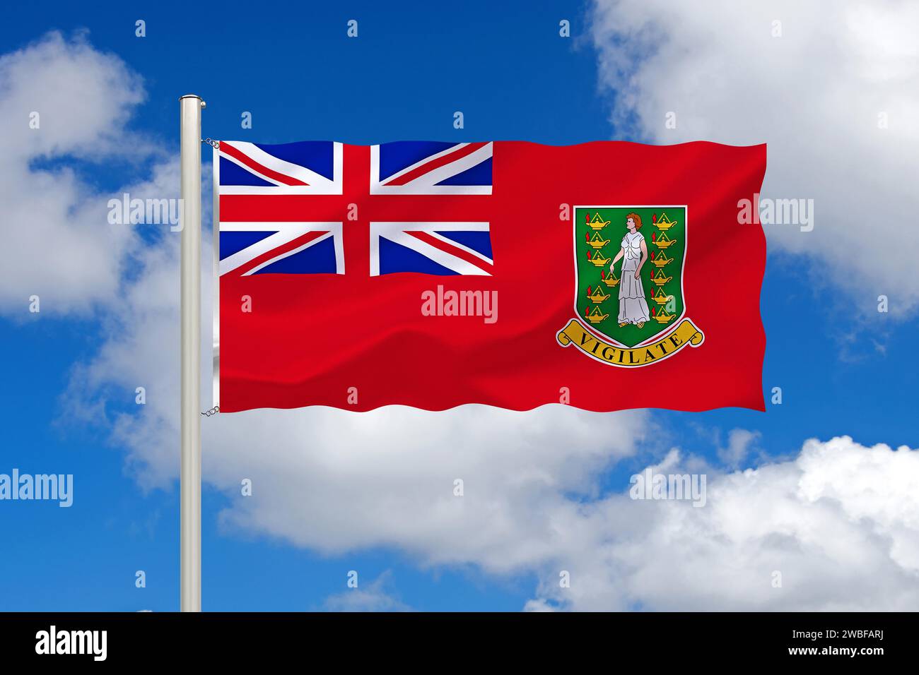 The flag of the British Virgin Islands, Virgin Islands, Caribbean ...