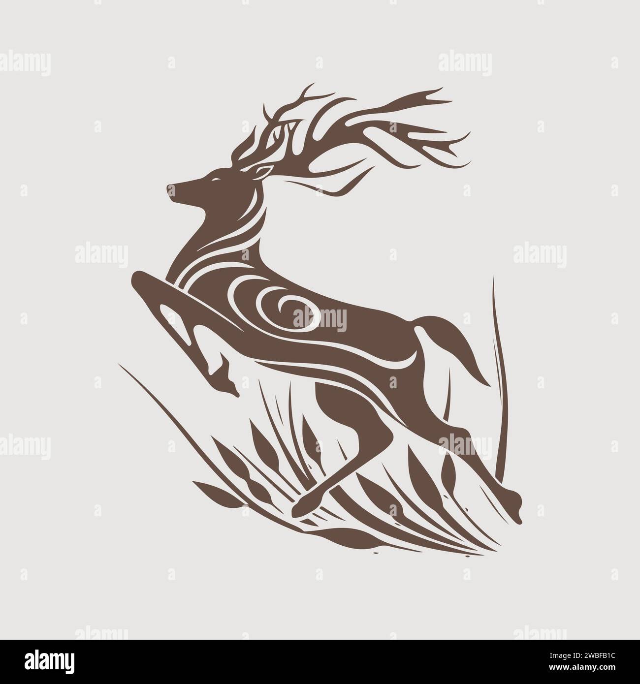 Modern abstract vector deer logo template. Deer illustration Stock ...