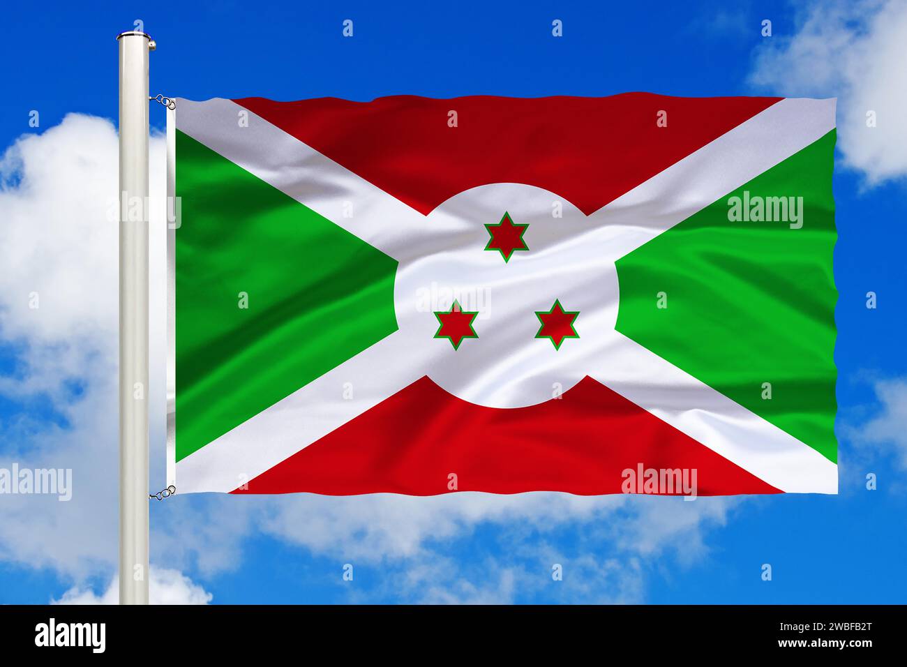 Burundi, landlocked country in East Africa, Africa, national flag ...