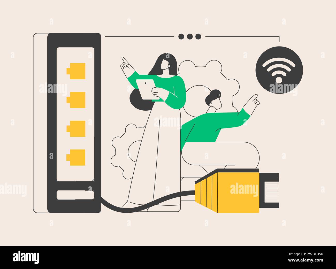 Ethernet connection abstract concept vector illustration Stock Vector ...