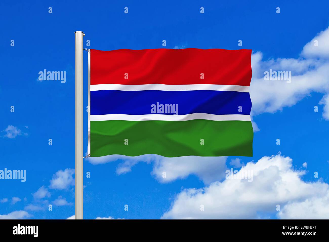 The flag of Gambia, West Africa, Studio Stock Photo - Alamy