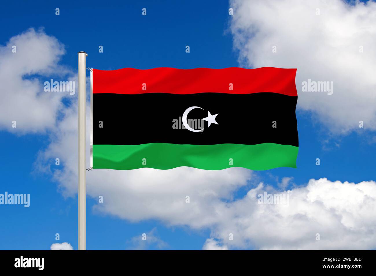 The flag of Libya, country in North Africa, Studio Stock Photo - Alamy