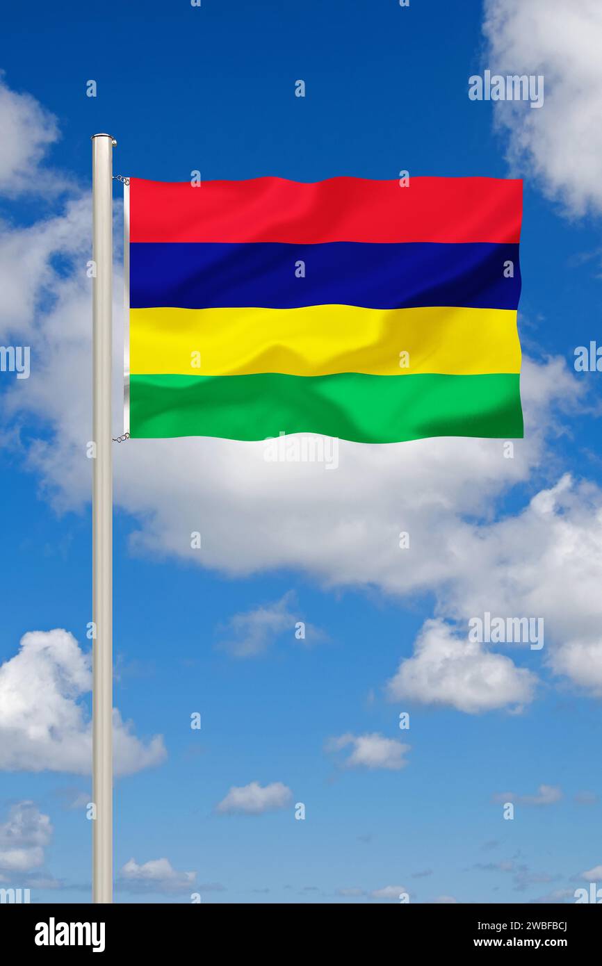 Mauritius national flag hi-res stock photography and images - Alamy
