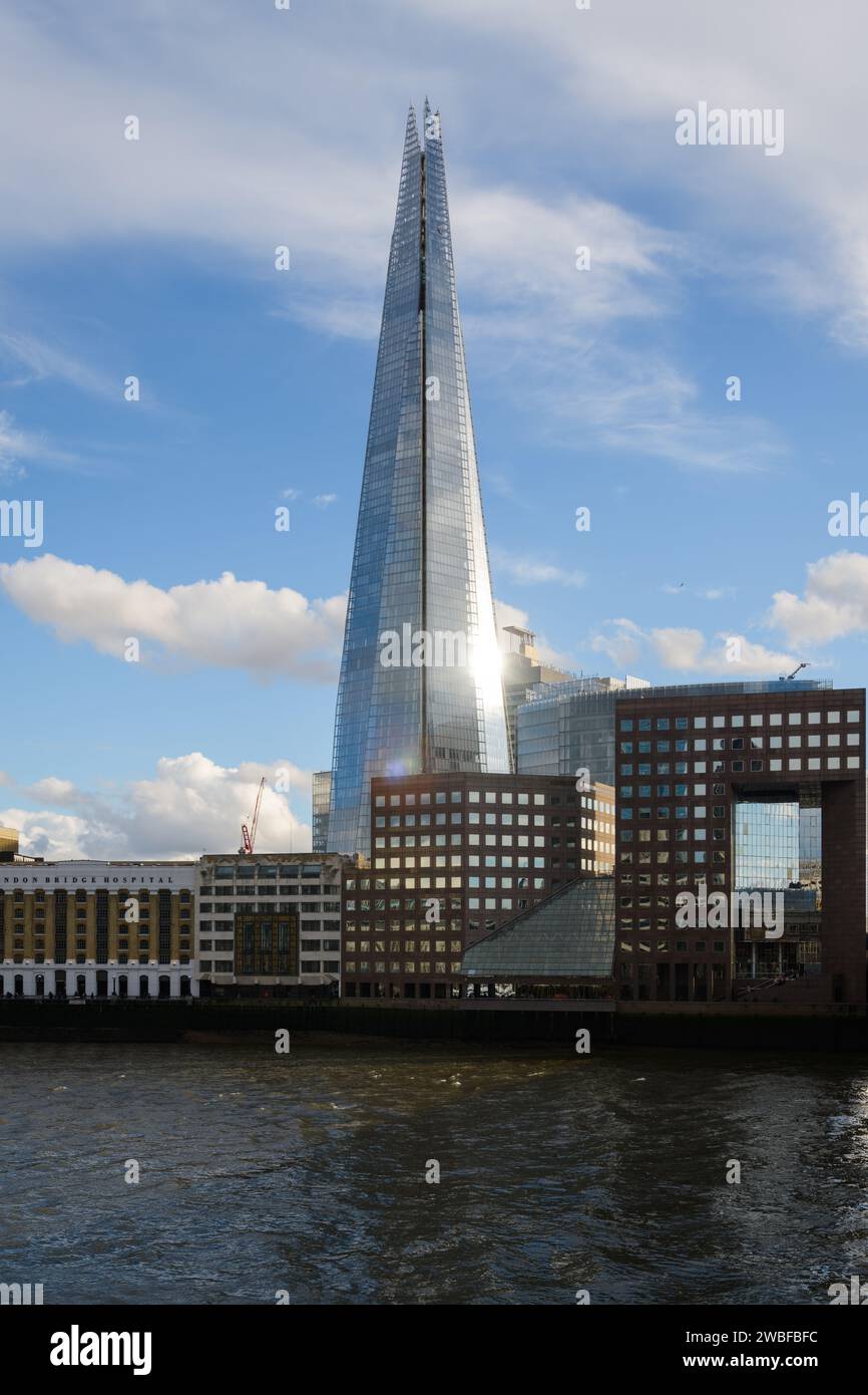 London, UK - March 18, 2023; The Shard landmark skyscraper rising above ...