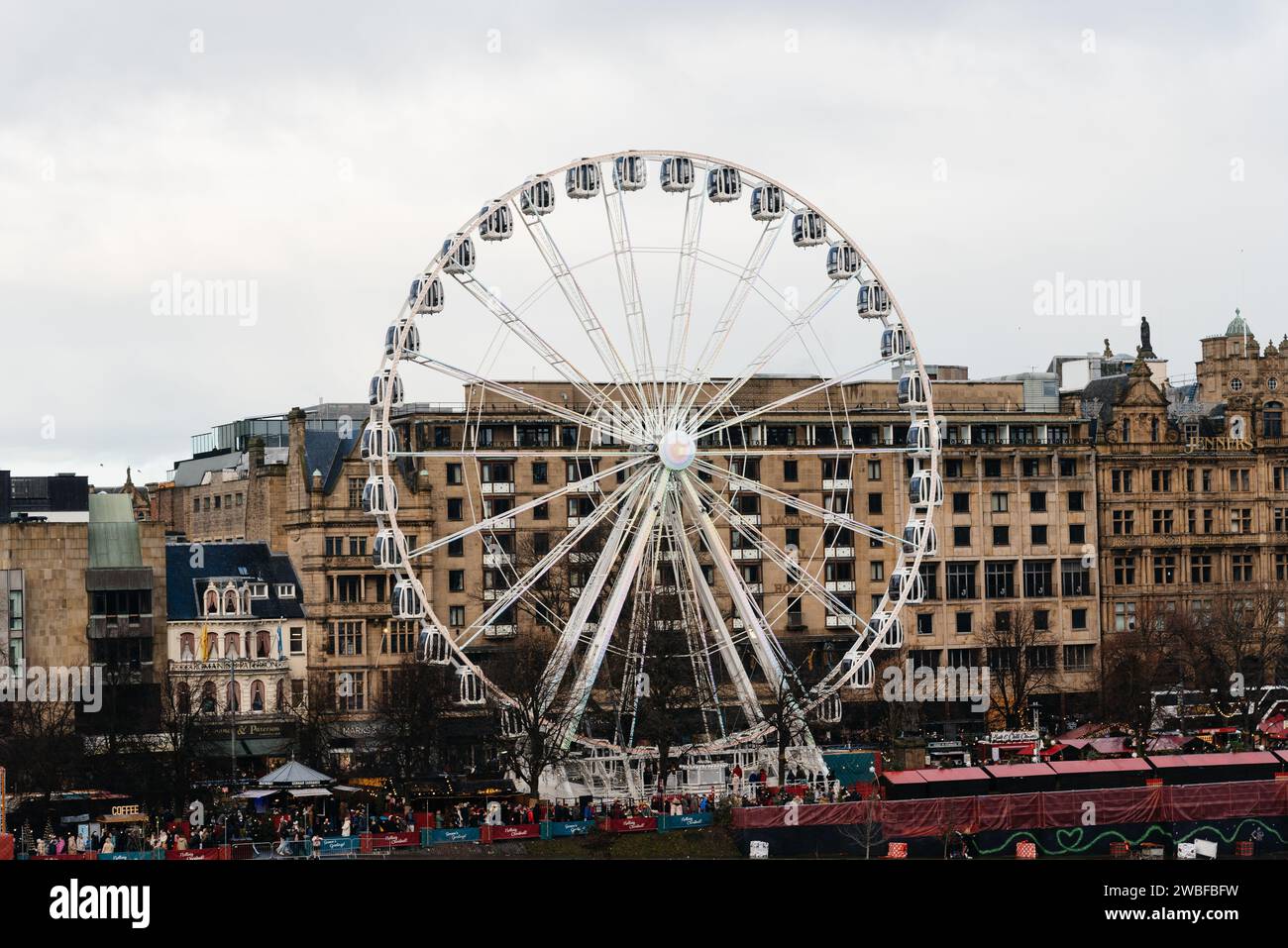 Edinburgh, UK - December 5, 2023: Ferris Wheel during Christmas market ...