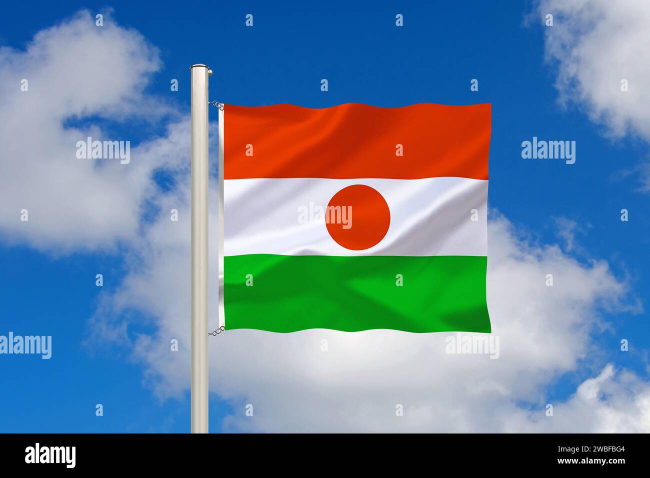 The flag of Niger, country in West Africa, Africa, Studio Stock Photo ...