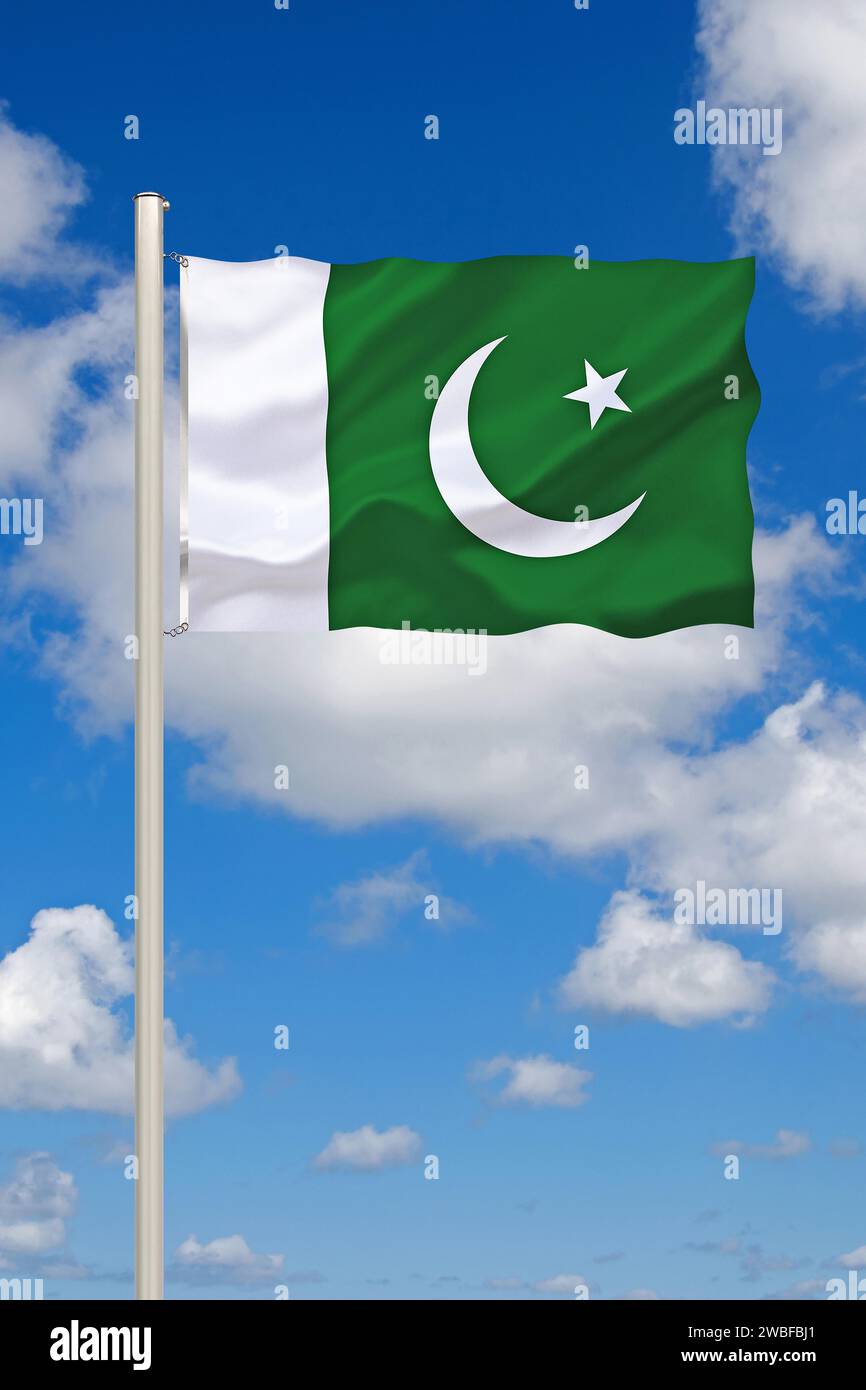 The flag of Pakistan, country in South Asia, Studio Stock Photo - Alamy