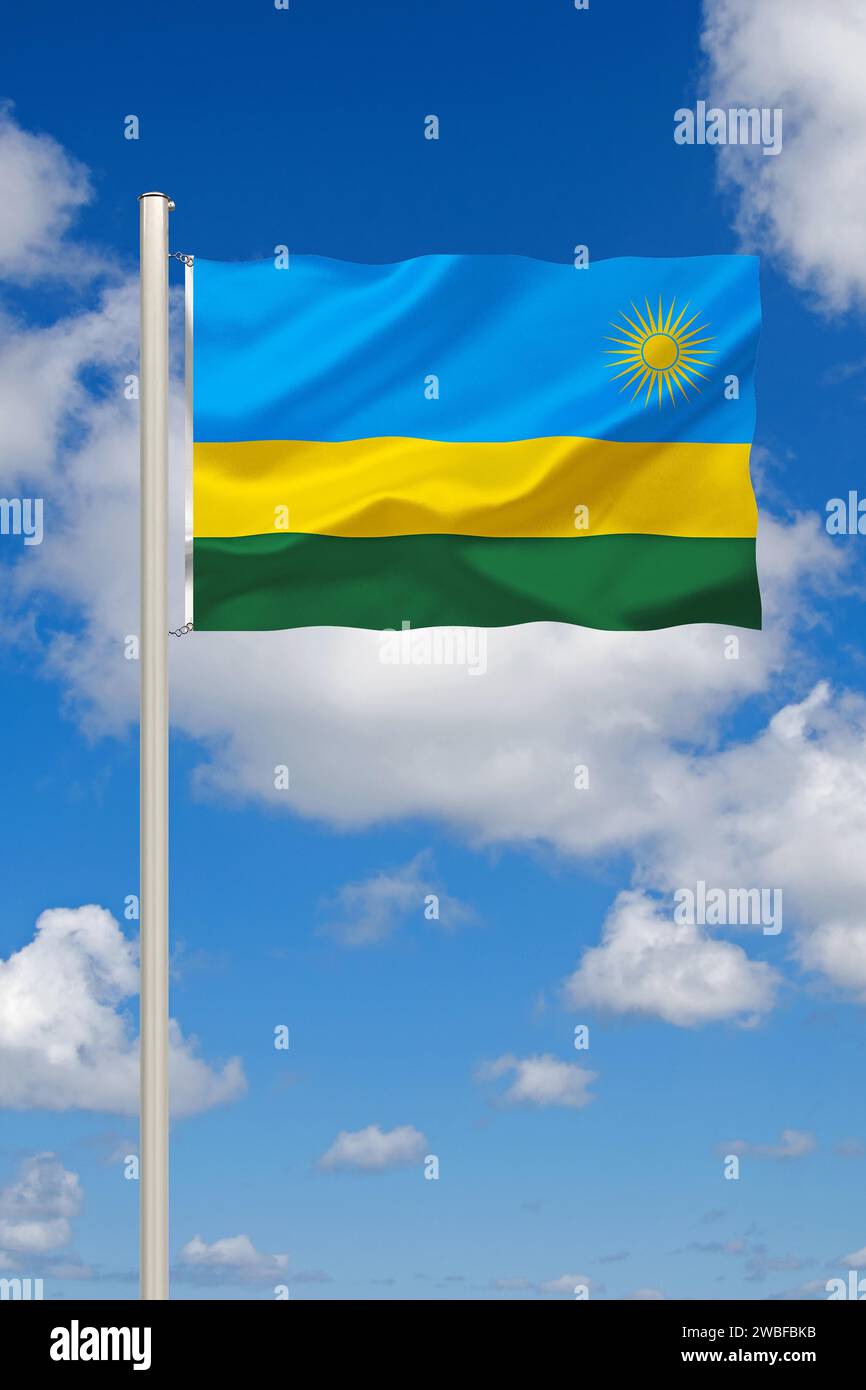 The flag of Rwanda in Africa, Studio Stock Photo - Alamy