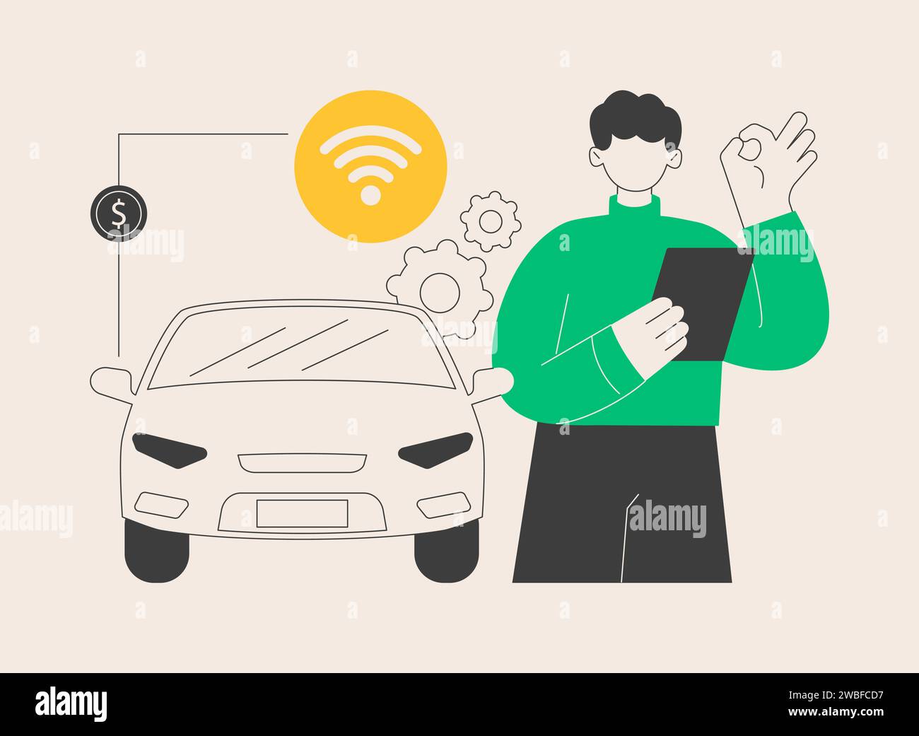 In vehicle payments abstract concept vector illustration Stock Vector ...
