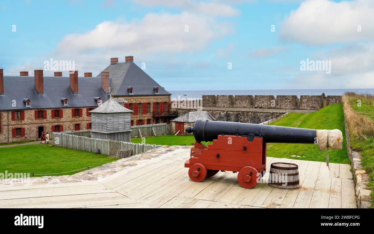 Fortress Louisburg with cannon Sydney Canada Stock Photo - Alamy