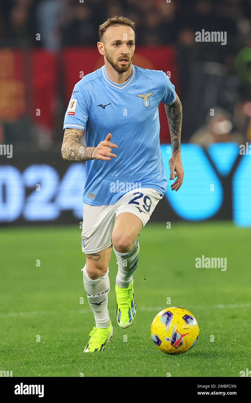 Rome, Italy. 10th Jan, 2024. Rome, Italy 10.01.2024: Manuel Lazzari of Lazio in action during ...