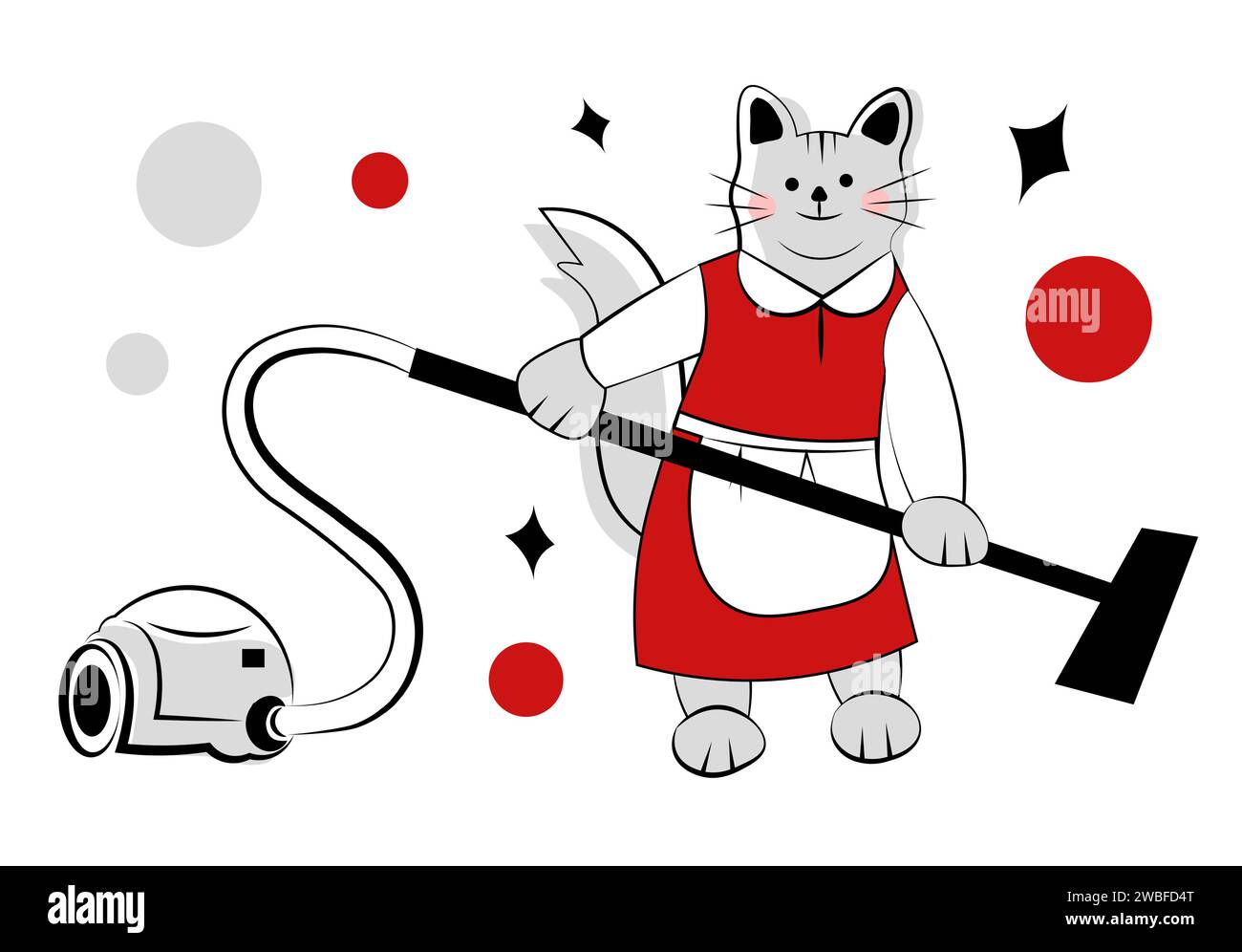 Black woman vacuum cleaner Stock Vector Images - Alamy