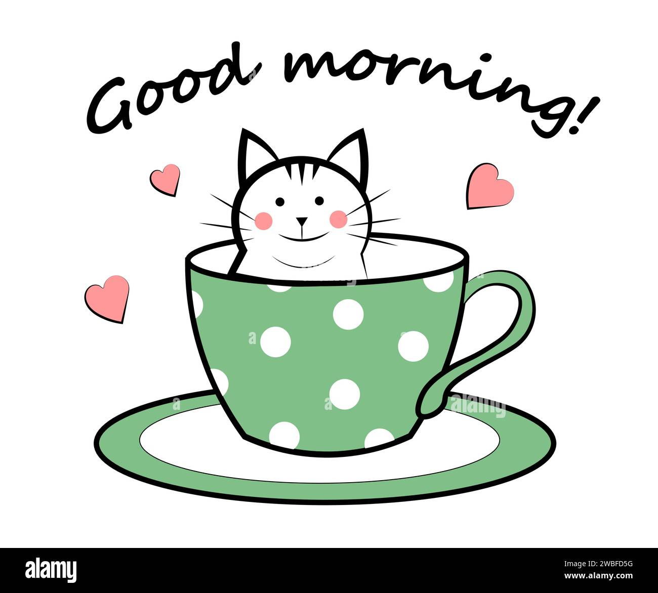Good morning lettering cup Cut Out Stock Images & Pictures - Alamy