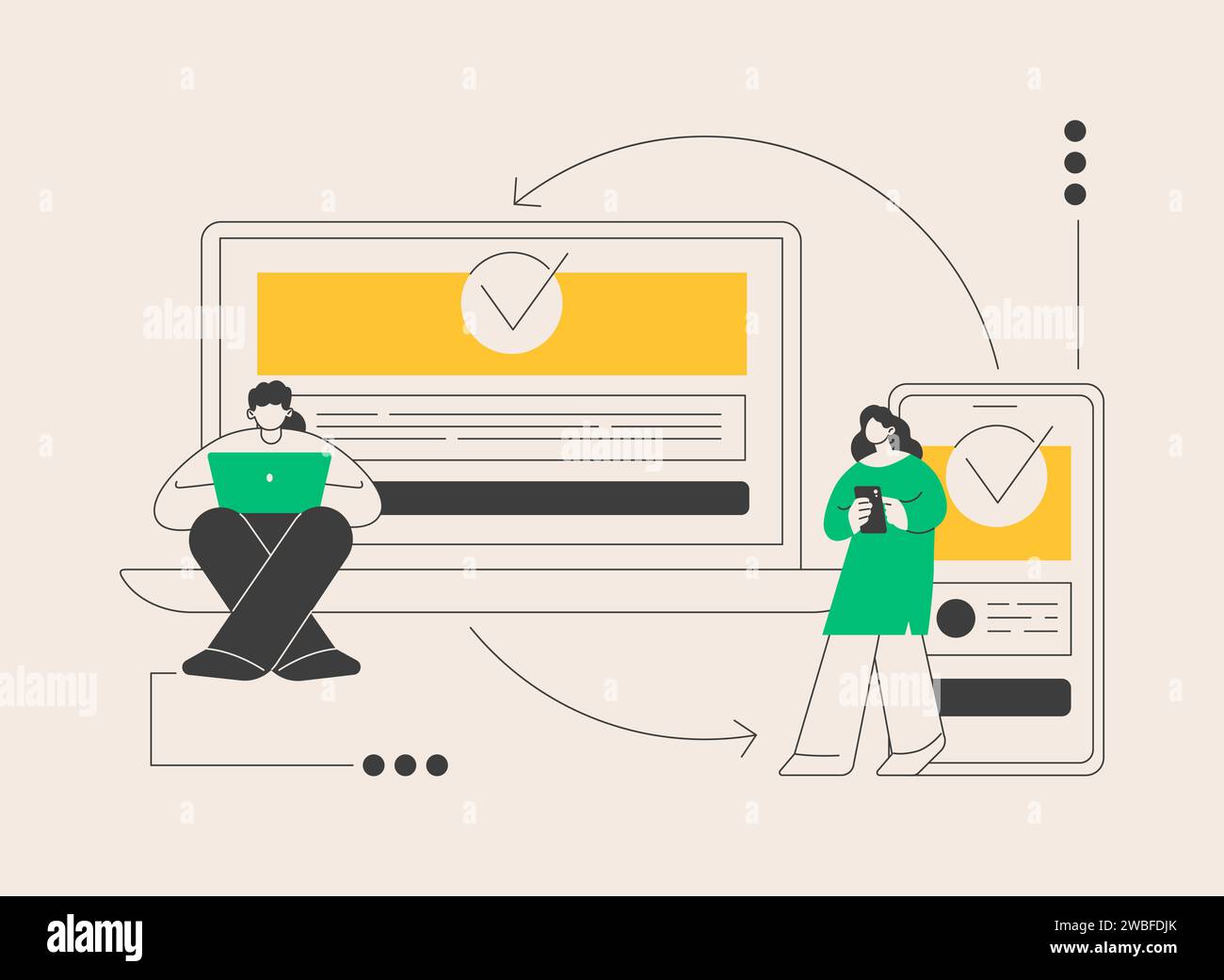 Cross Device Syncing Abstract Concept Vector Illustration Stock Vector Image And Art Alamy