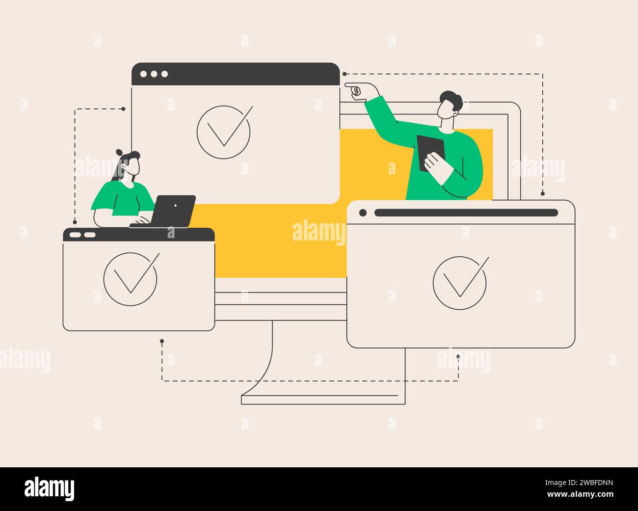 Cross-browser compatibility abstract concept vector illustration Stock ...