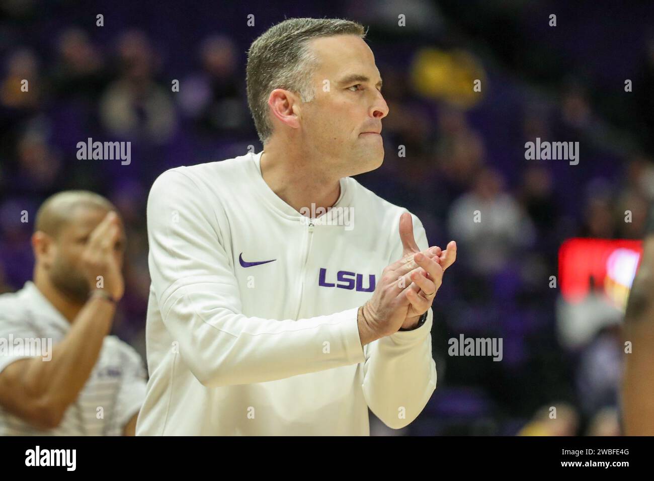 Baton Rouge, LA, USA. 09th Jan, 2024. LSU Head Coach Matt McMahon ...