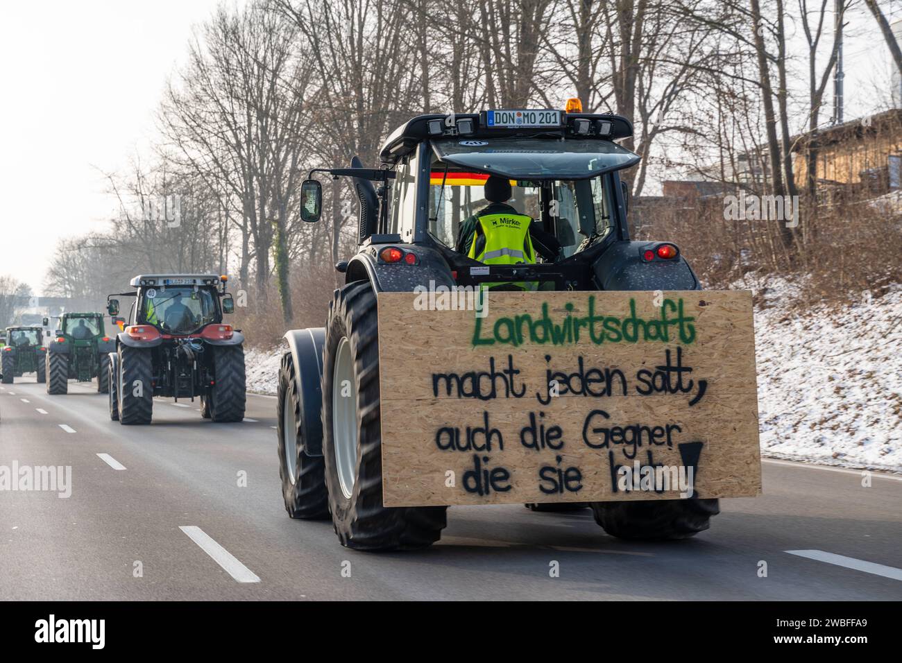 Augsburg, Bavaria, Germany - January 10, 2024: Farmers protest week and ...