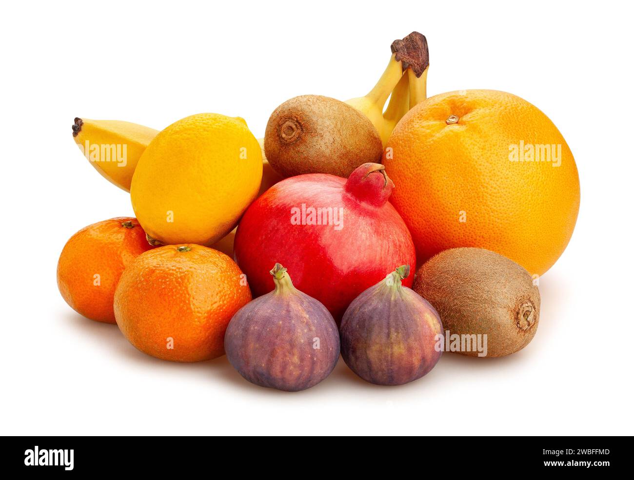 tropical fruit mix path isolated on white Stock Photo - Alamy
