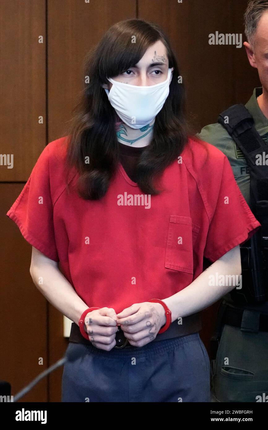 Robert E. Crimo III is escorted into a courtroom during a hearing ...