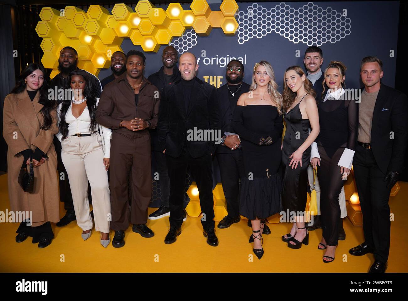 Cast members attends the UK premiere of The Beekeeper at Vue Leicester ...