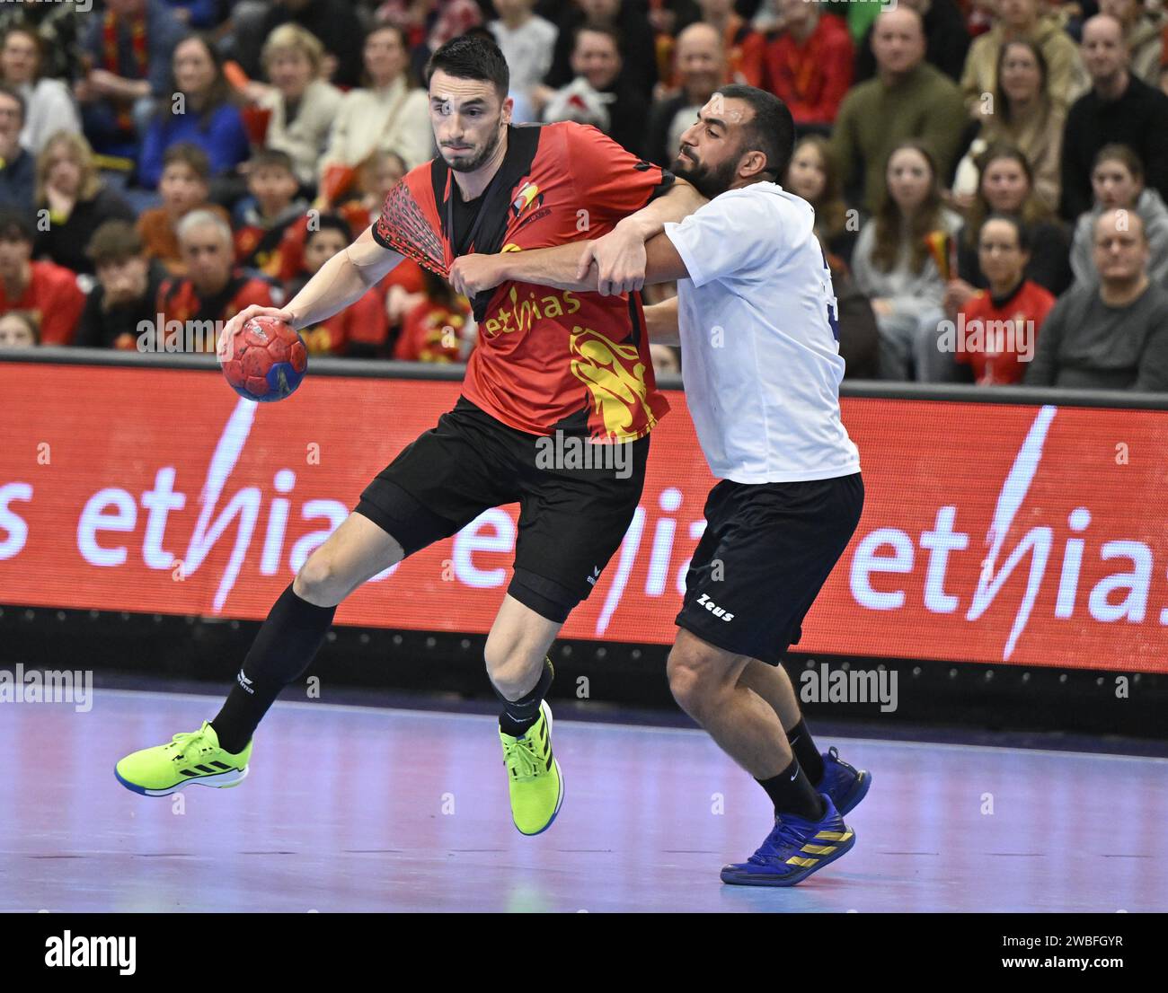Hasselt, Belgium. 10th Jan, 2024. Belgium's Hamza Hadzic pictured in ...