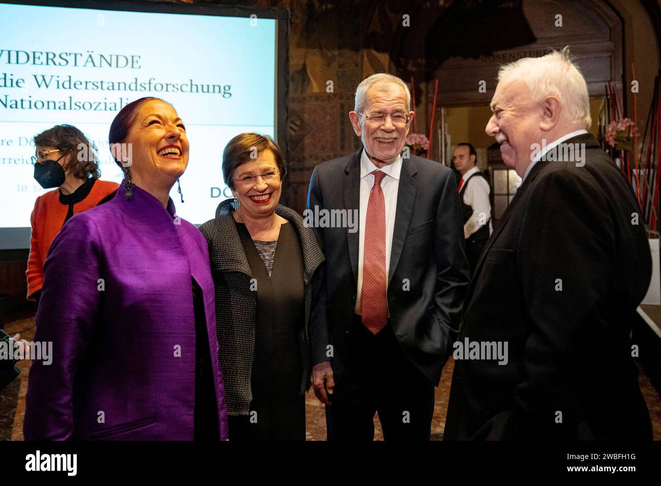 Wien, Österreich. 10. Jänner 2024. v.l.n.r. Hannah Lessing, Doris Schmidauer, Alexander Van der ...