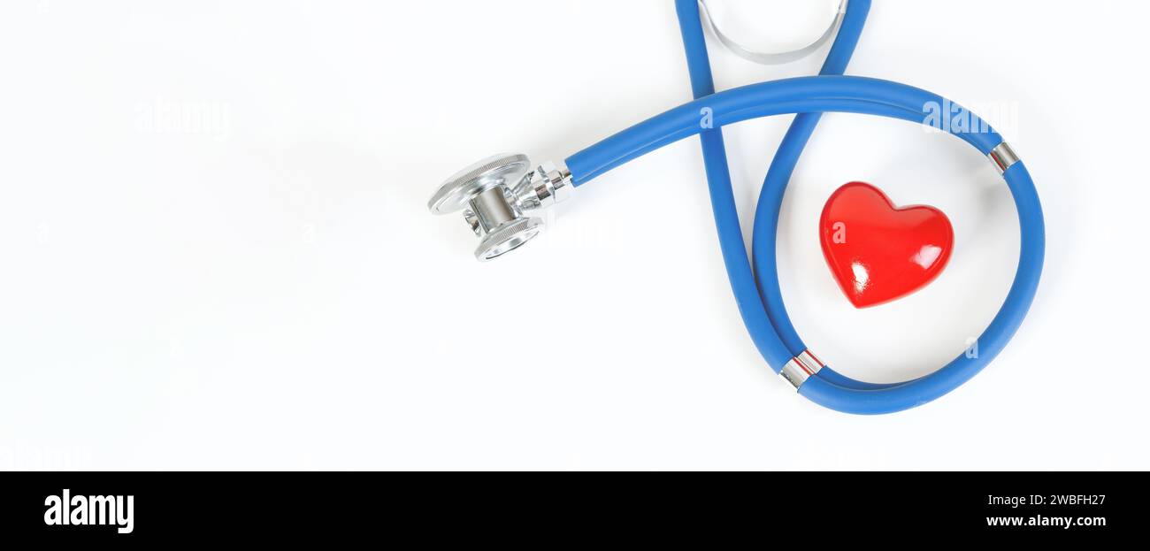 Heart shape and stethoscope, medical concept with copy space Stock ...