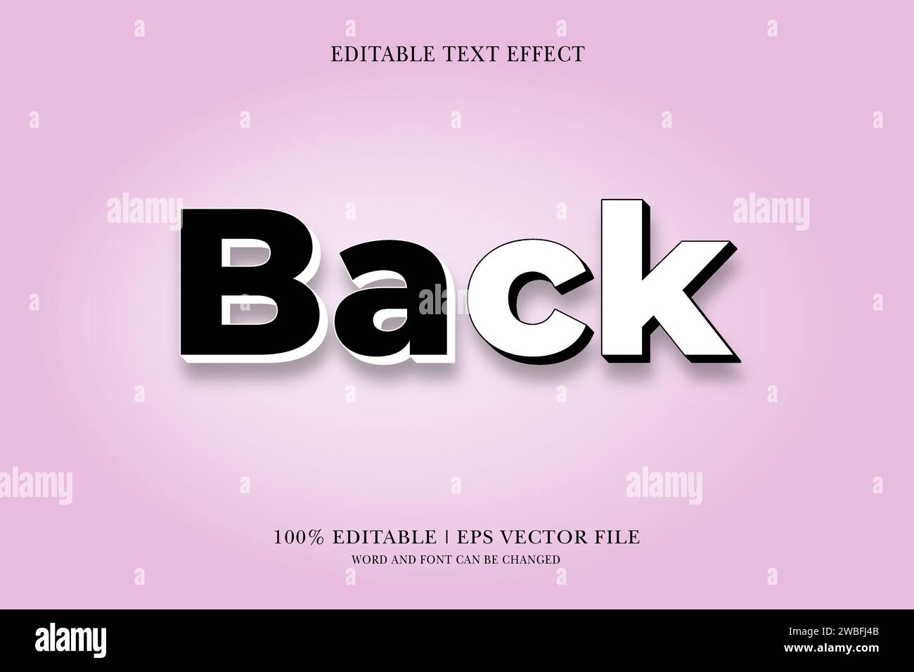 Back editable 3d text effect for vector illustration Stock Vector Image ...
