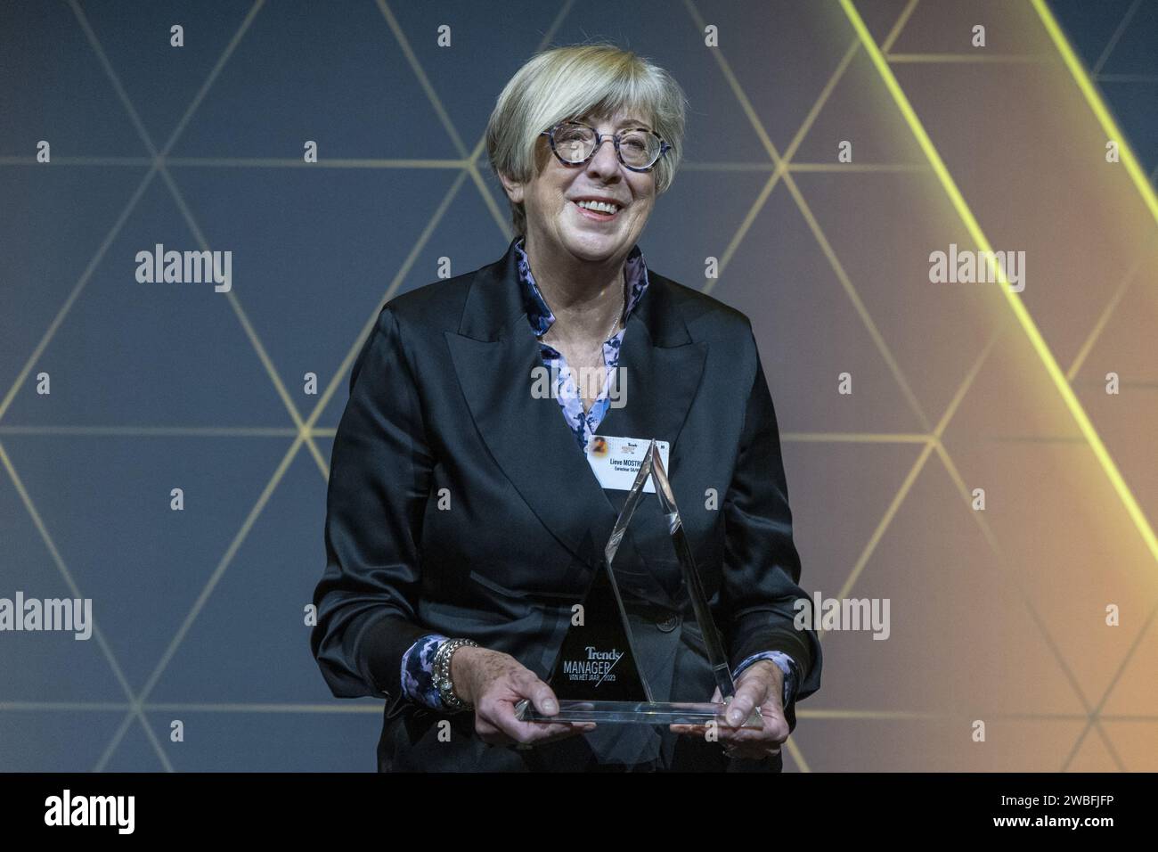 Brussels, Belgium. 10th Jan, 2024. Euroclear's Lieve Mostrey pictured ...