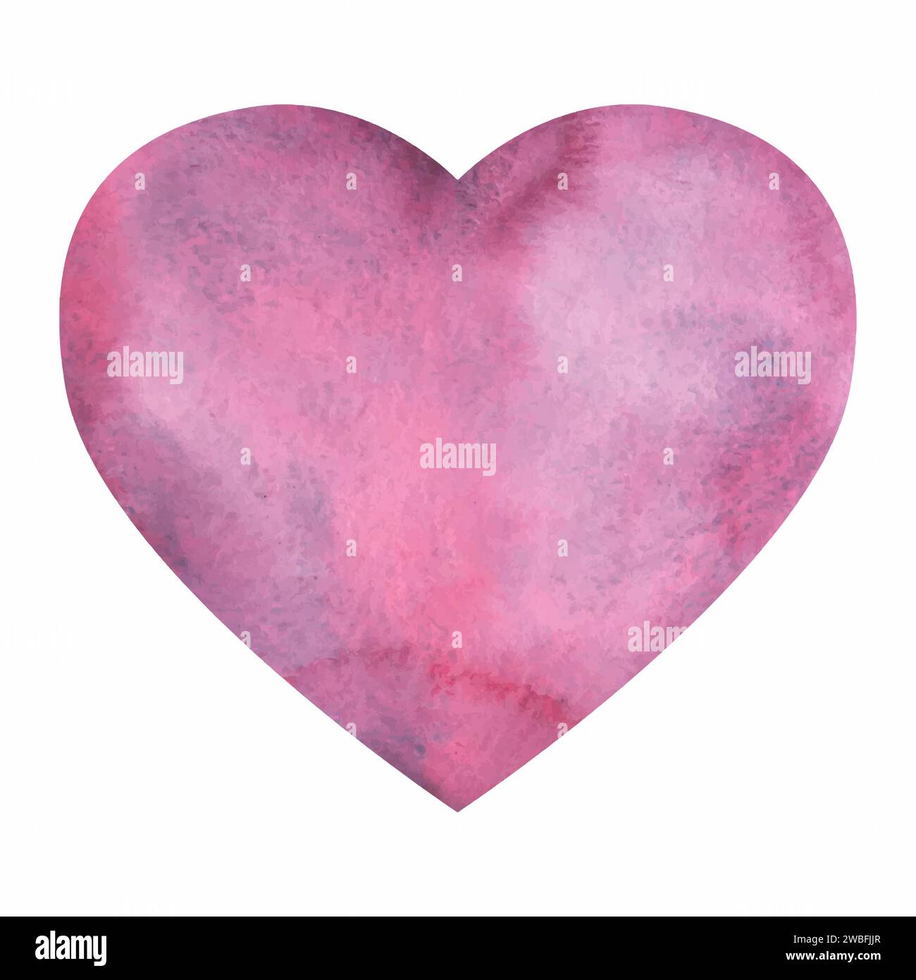 Simple vector watercolor pink blue lilac heart for Happy Valentines Day ...