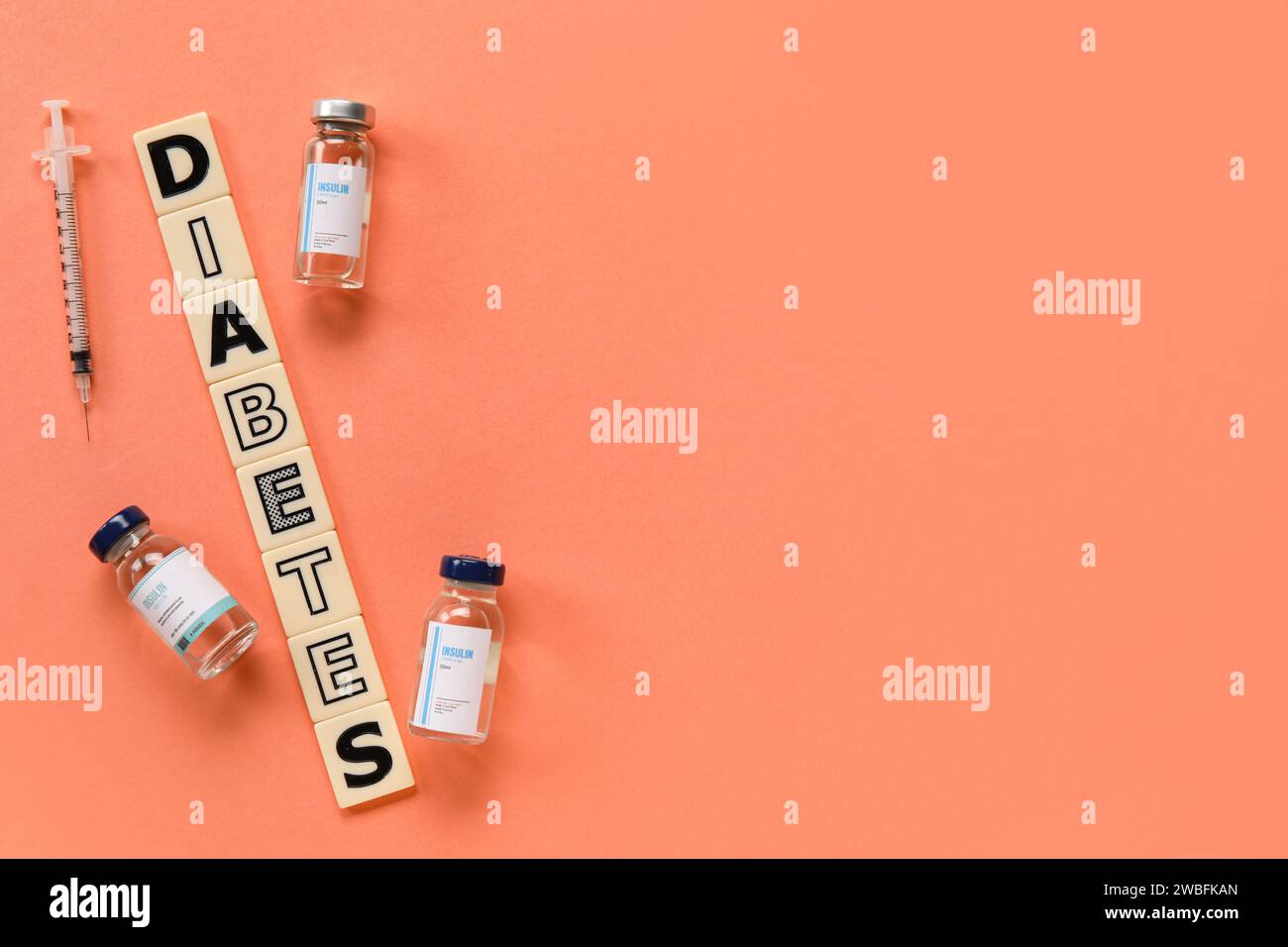 Word diabetes syringe insulin hi-res stock photography and images - Alamy