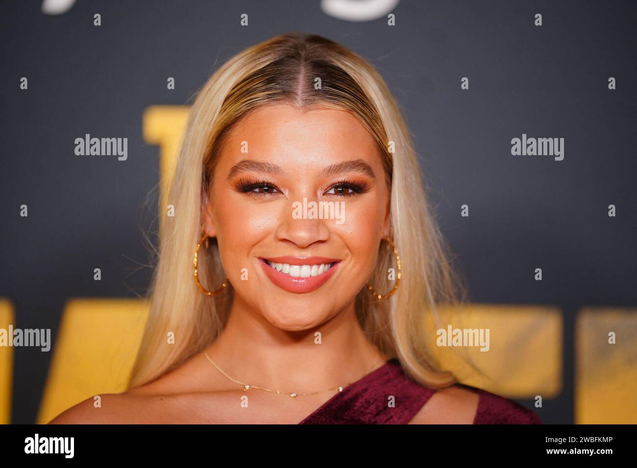 Molly Rainford attends the UK premiere of The Beekeeper at Vue ...