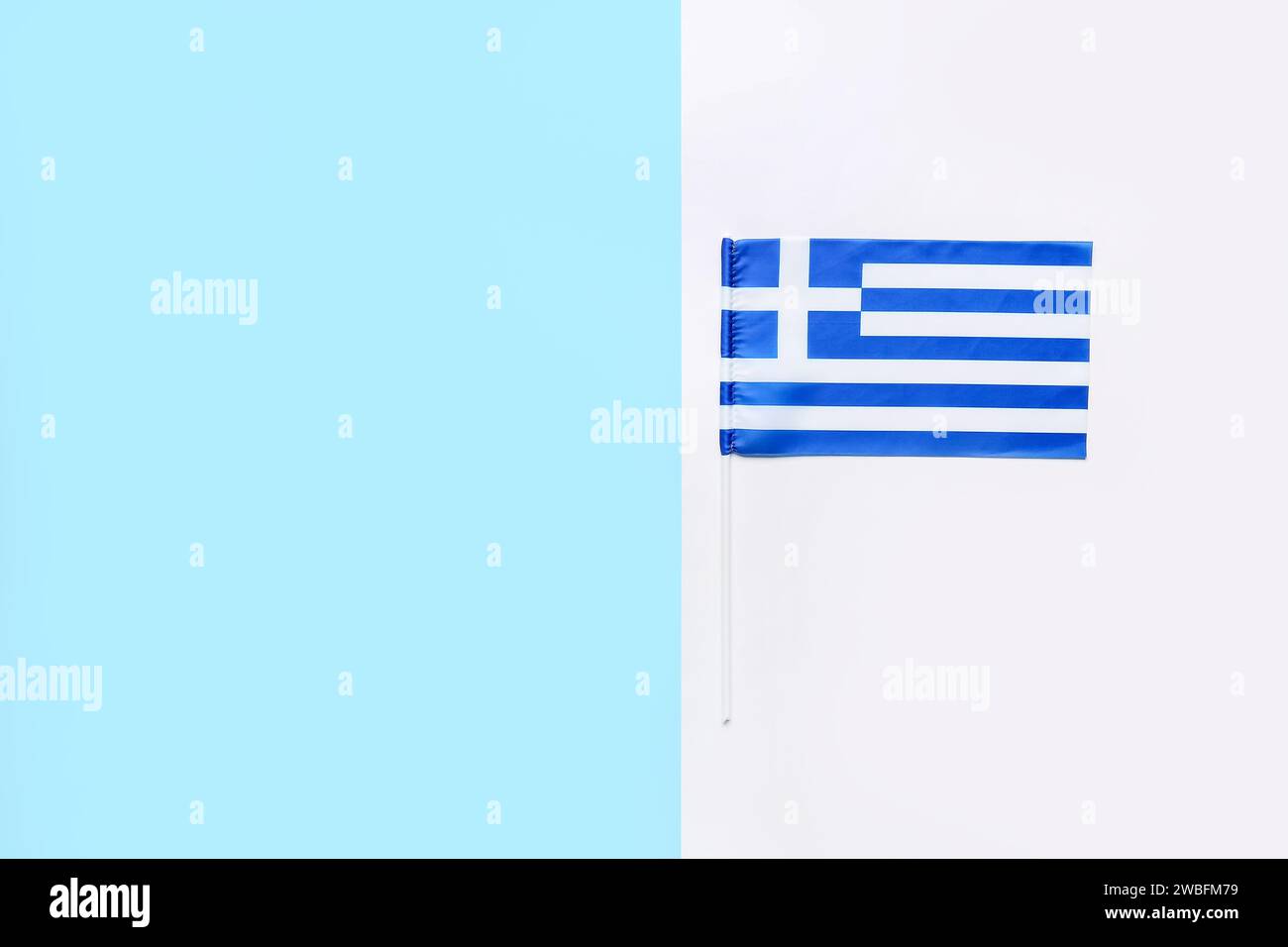 Flag of Greece on white and blue background Stock Photo - Alamy