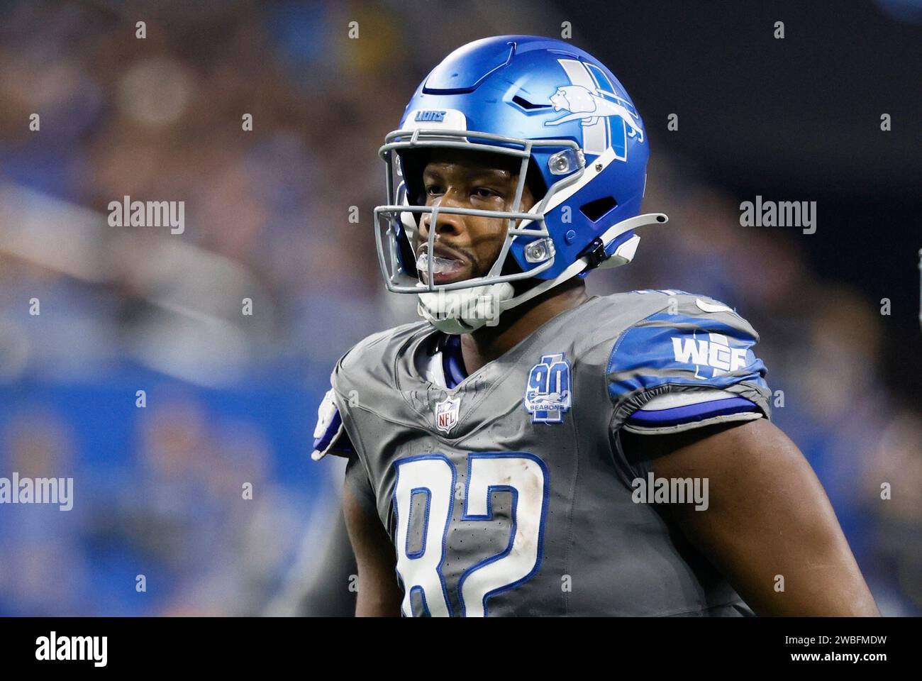 Detroit Lions tight end James Mitchell (82) during the second half of ...