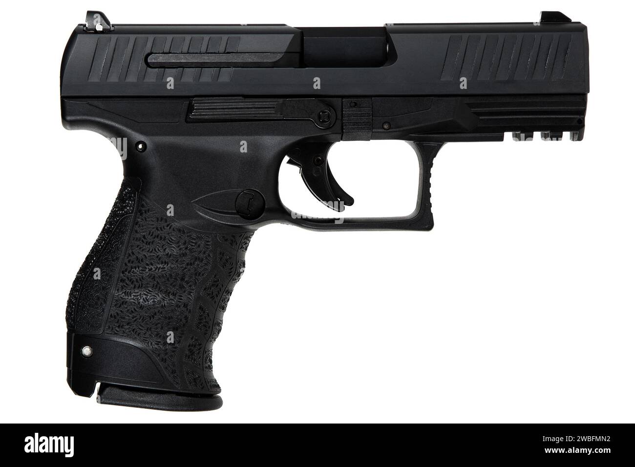 Modern semi-automatic pistol isolate on a white background. Armament ...