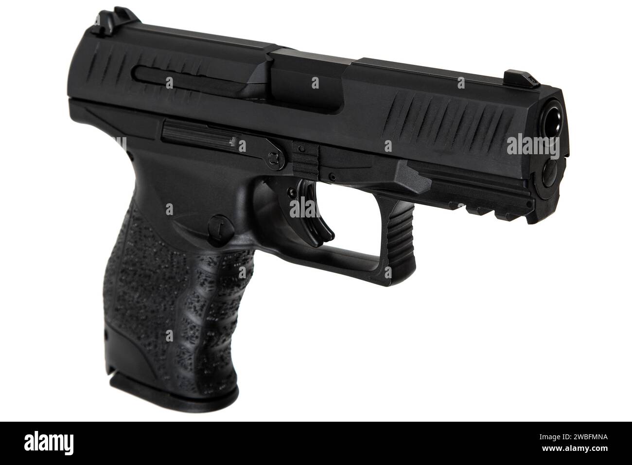 Modern semi-automatic pistol isolate on a white background. Armament ...