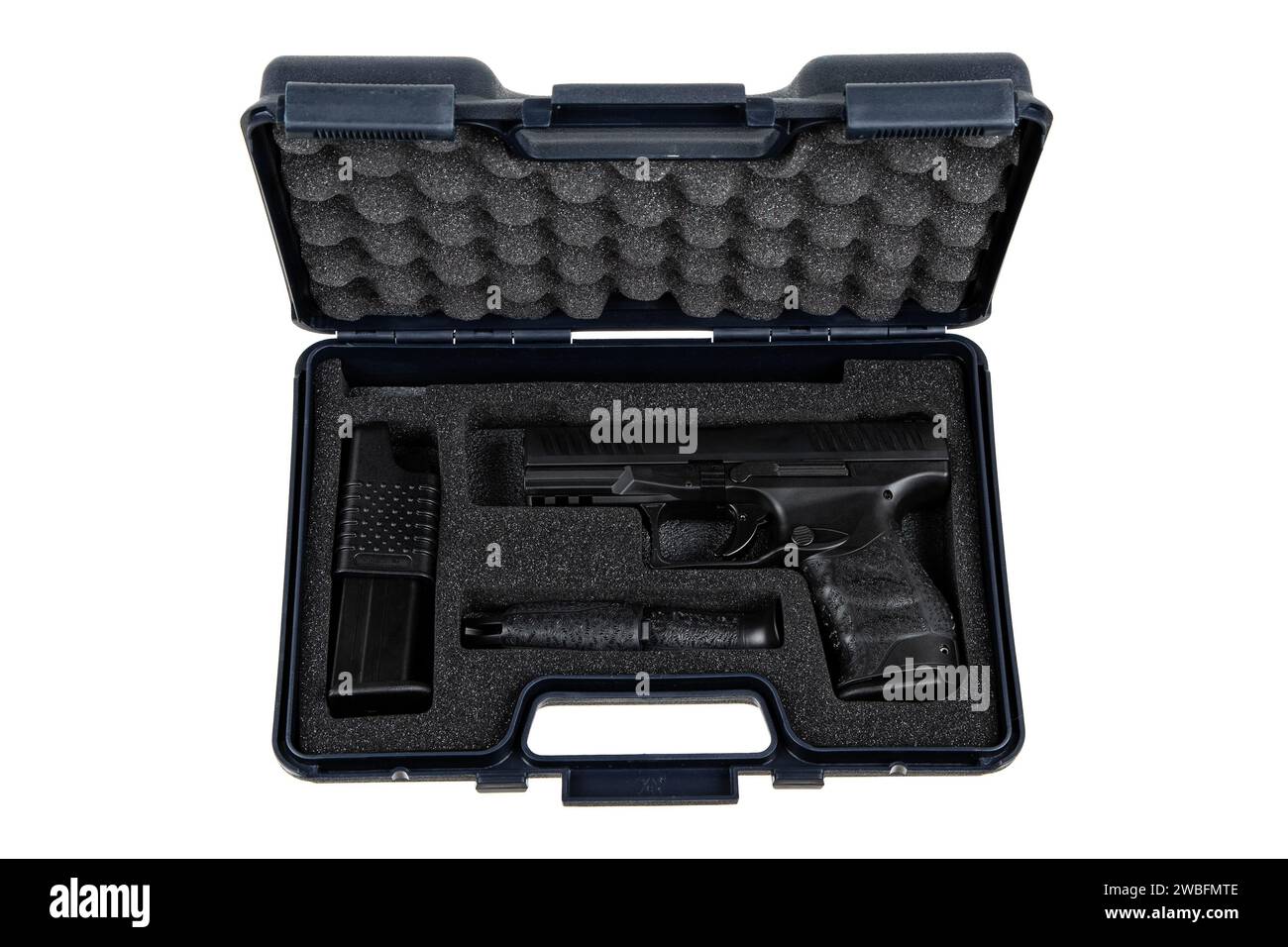 Modern semi-automatic pistol. A short-barreled weapon for self-defense ...