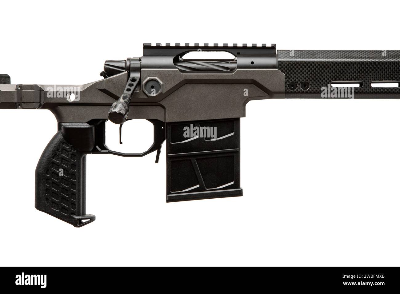 Modern bolt carbine isolated on white background. Weapons for sports ...