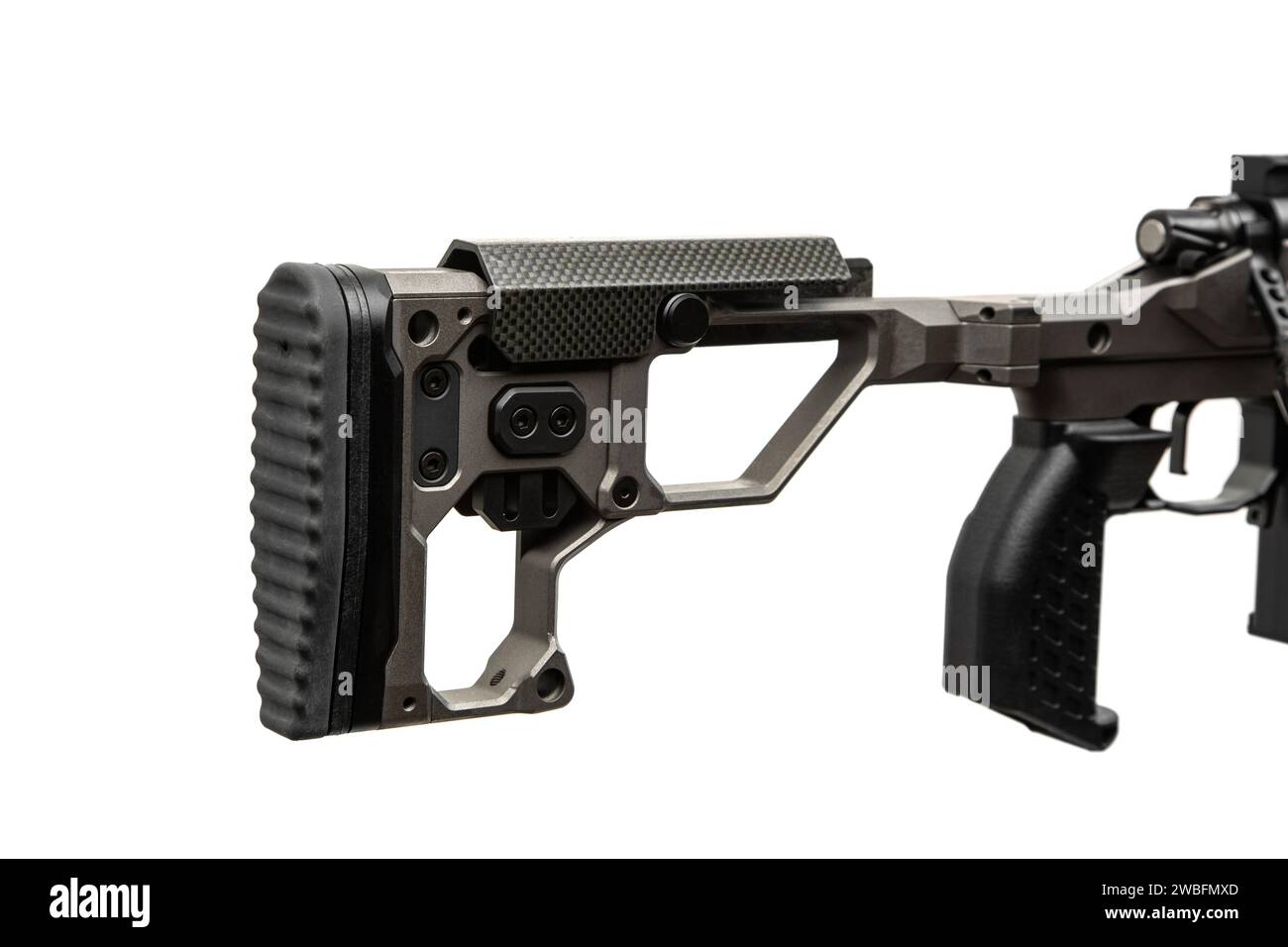 Modern bolt carbine isolated on white background. Weapons for sports ...