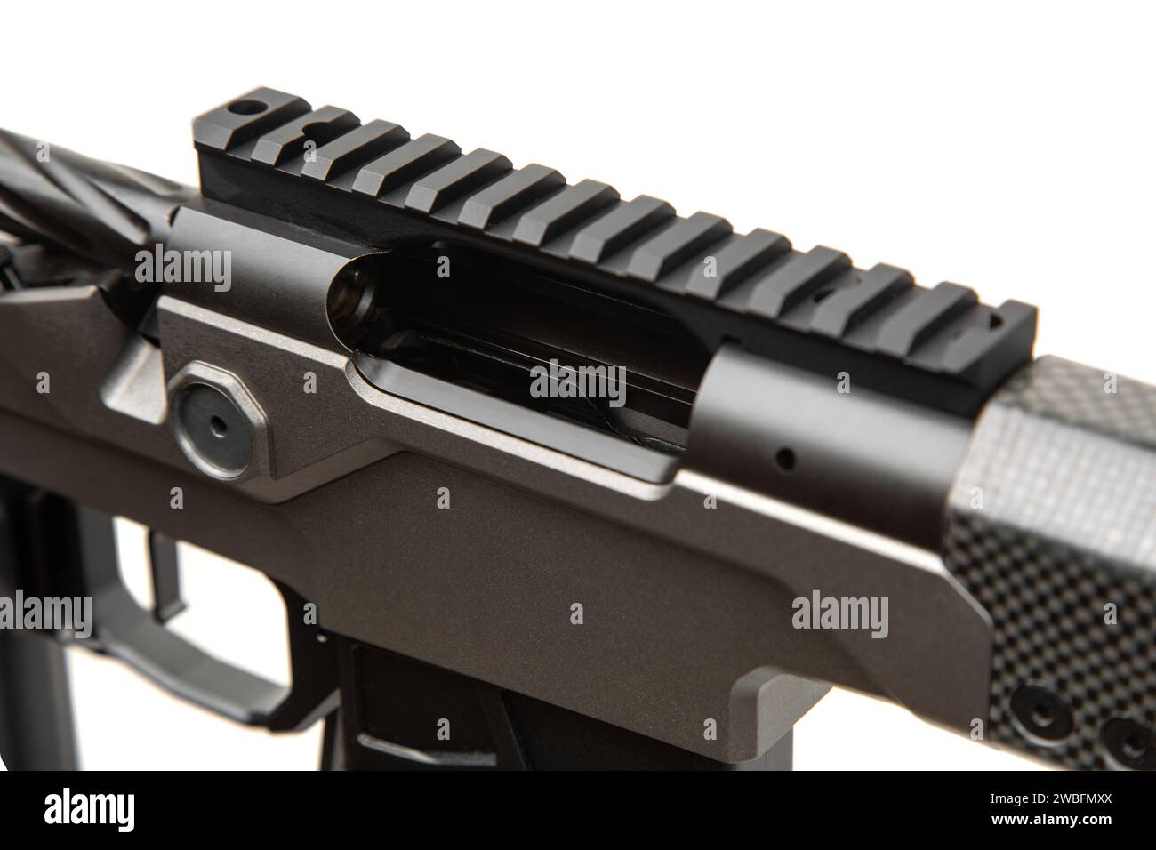 Modern bolt carbine isolated on white background. Weapons for sports ...