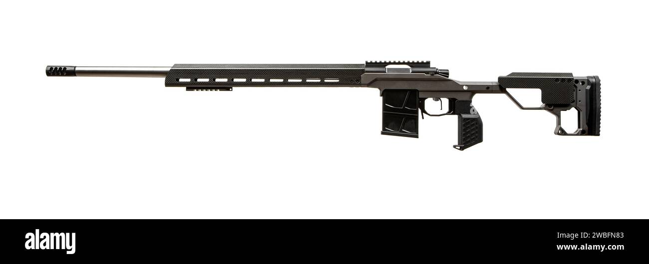 Modern bolt carbine isolated on white background. Weapons for sports ...