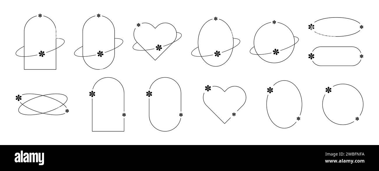 Aesthetic frames with y2k elements and aura. Borders with decorations ...