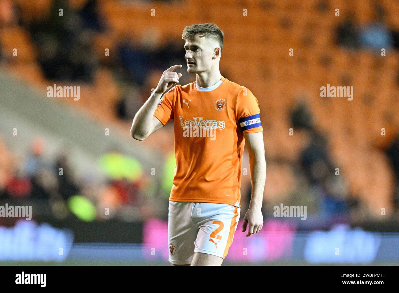 Callum Connolly of Blackpool during the Bristol Street Motors Trophy ...