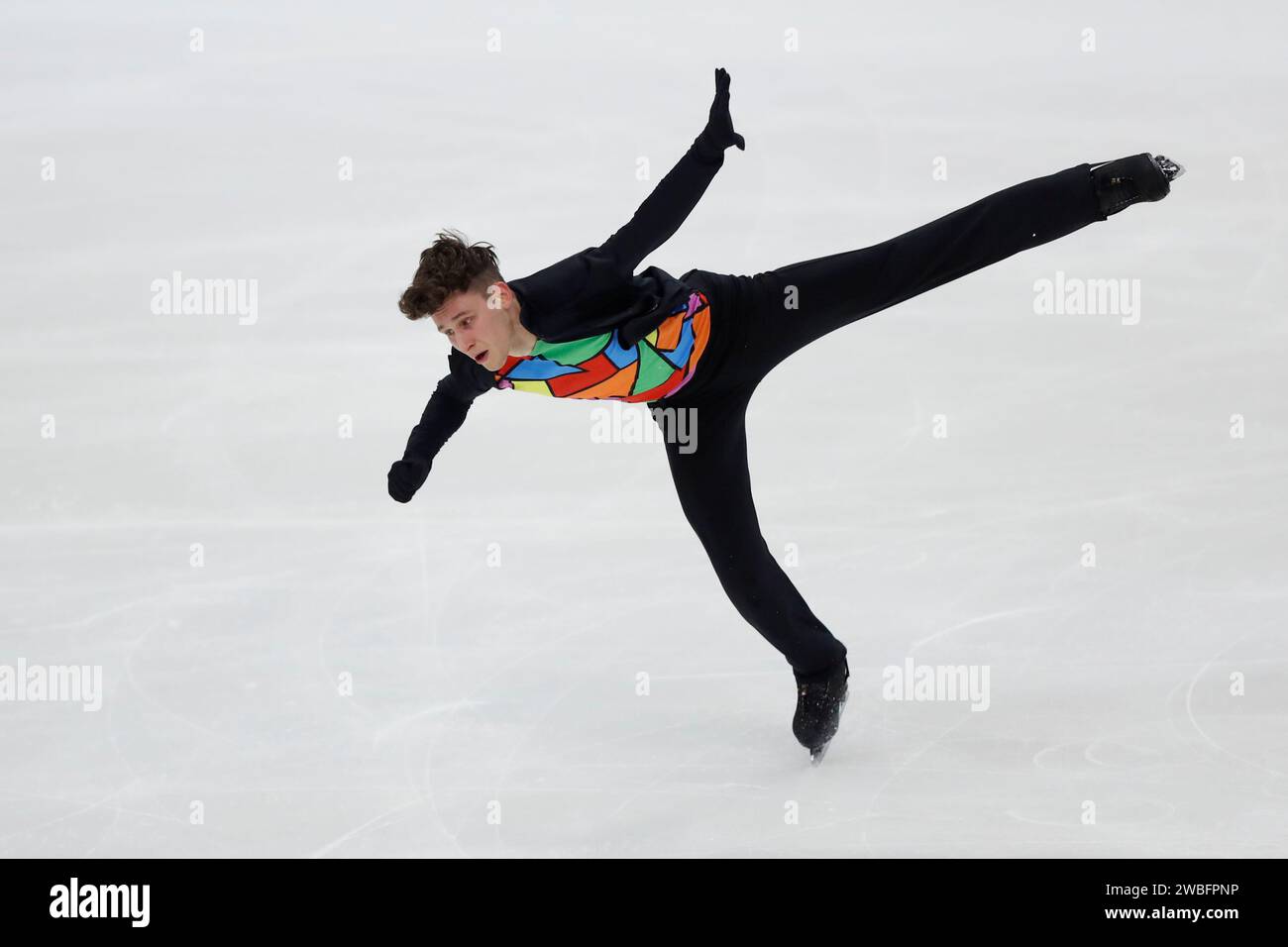 Lukas Britschgi of Switzerland performs in the men's short program ...