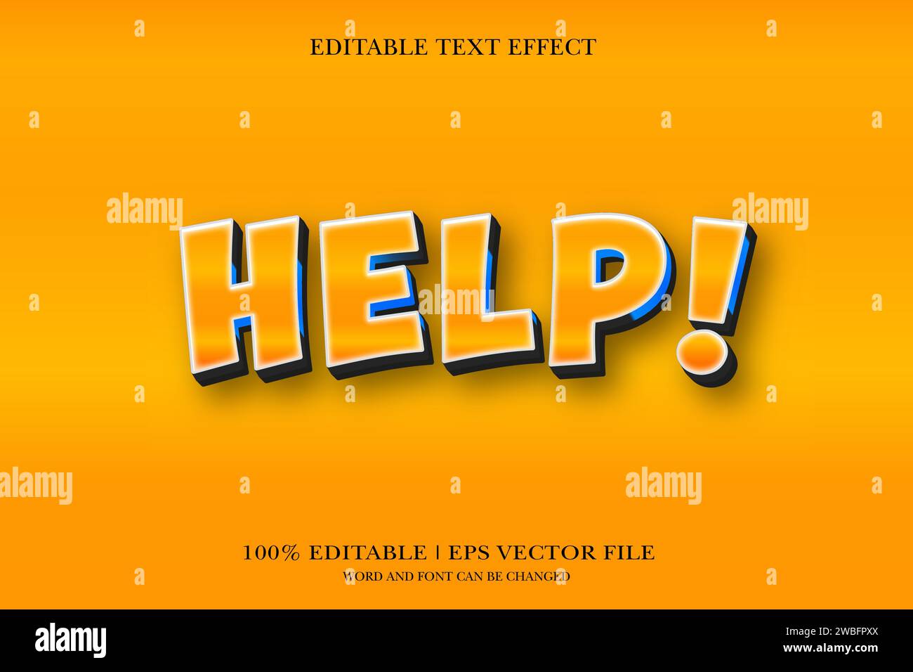 Help! editable 3d text effect for vector illustration Stock Vector ...