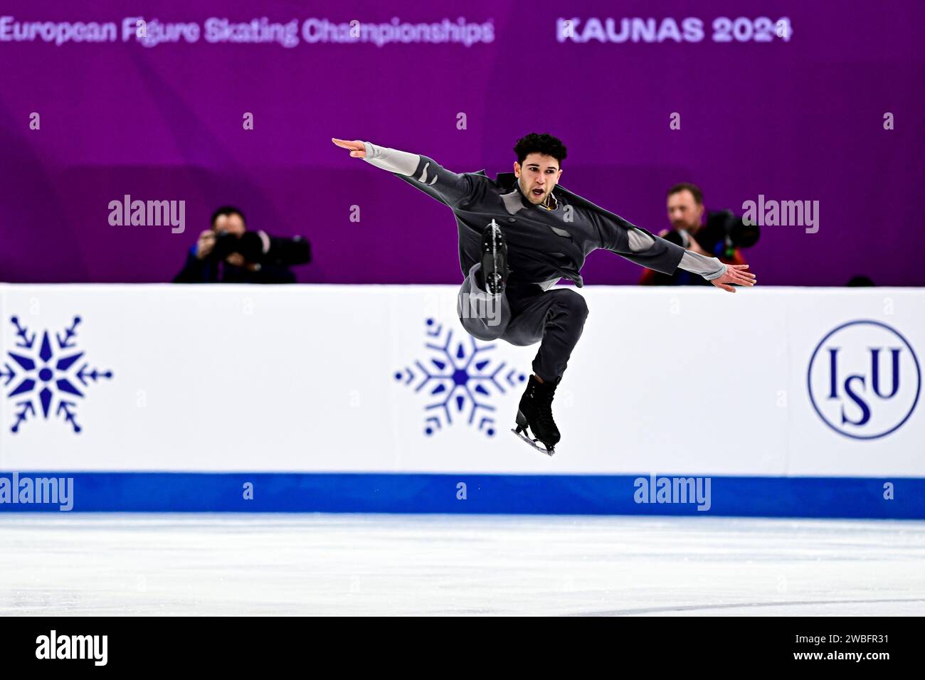 Luc ECONOMIDES (FRA), during Men Short Program, at the ISU European ...