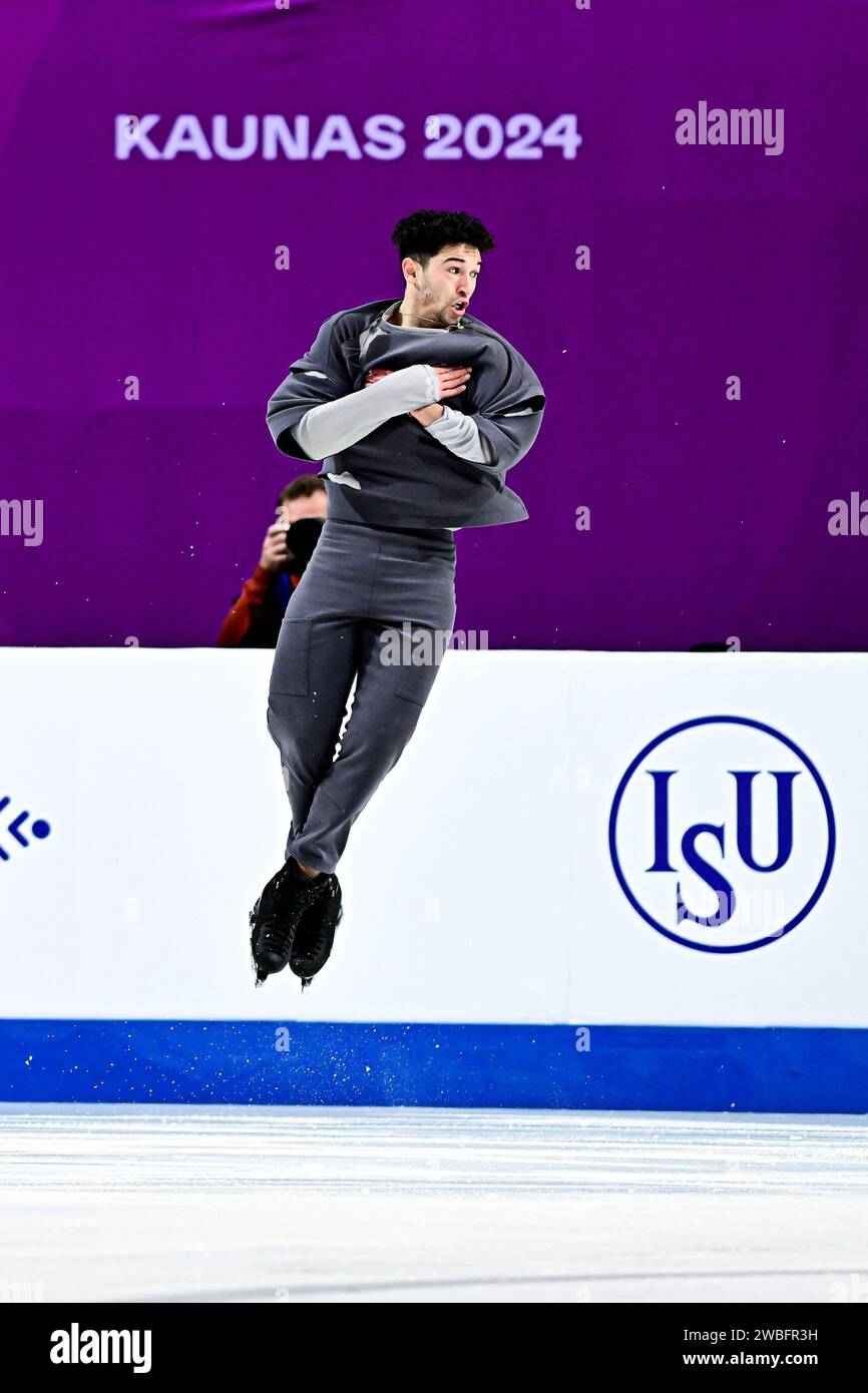 Luc ECONOMIDES (FRA), during Men Short Program, at the ISU European ...