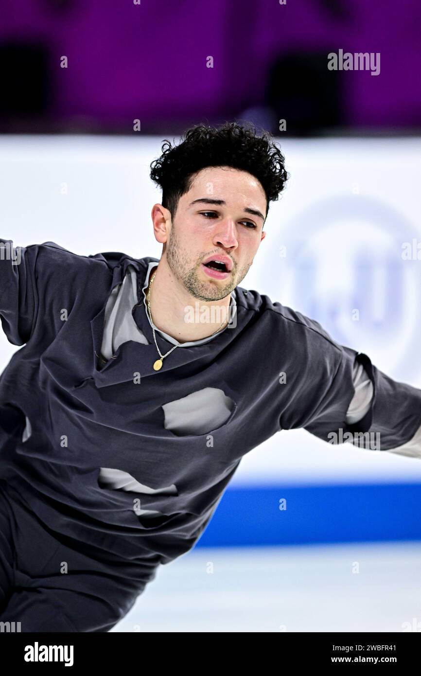 Luc ECONOMIDES (FRA), during Men Short Program, at the ISU European ...