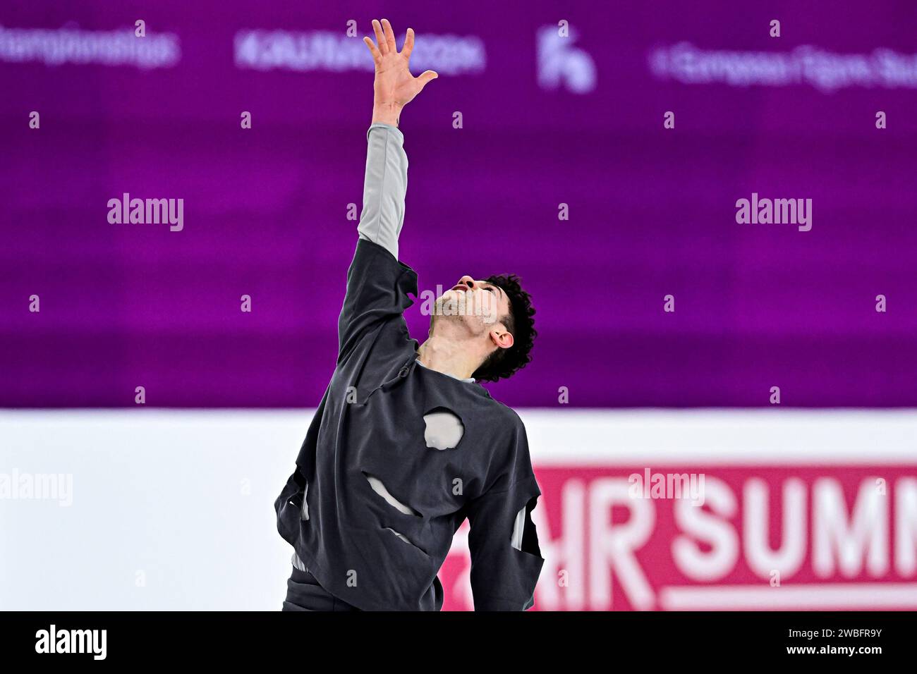 Luc ECONOMIDES (FRA), during Men Short Program, at the ISU European ...